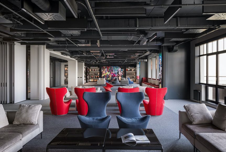 AB Games By Bolshakova Interiors: A Sophisticated and Colorful Kyiv HQ