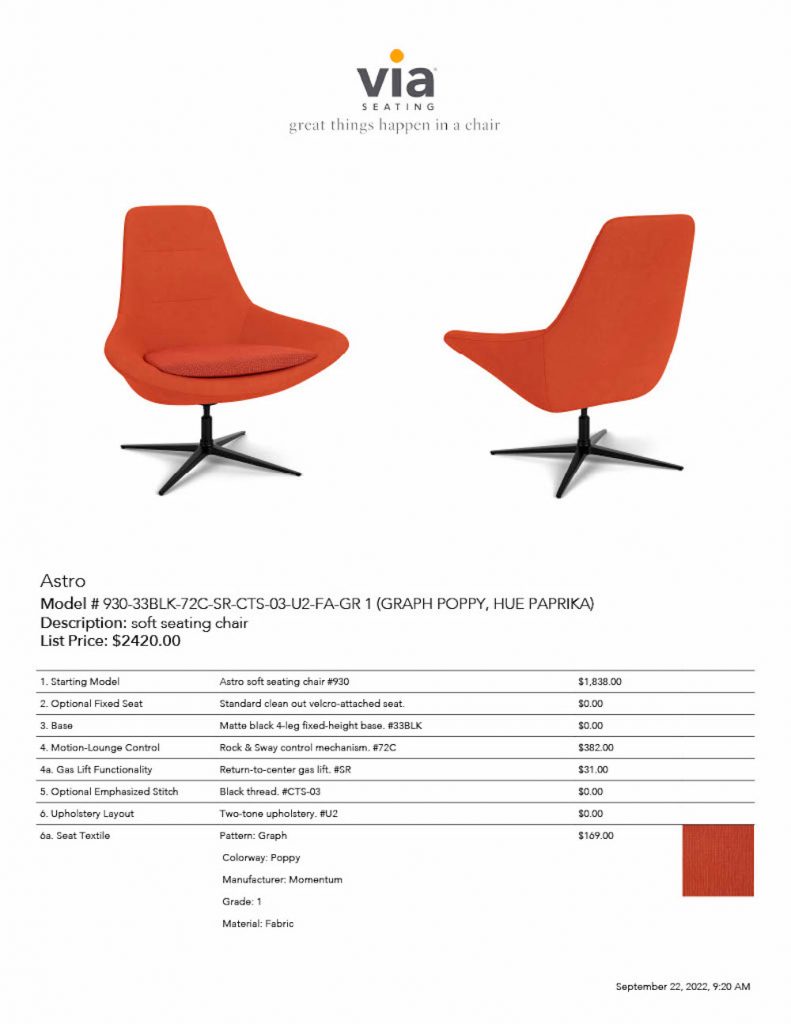 The Astro Chair From Via Seating Is Out Of This World